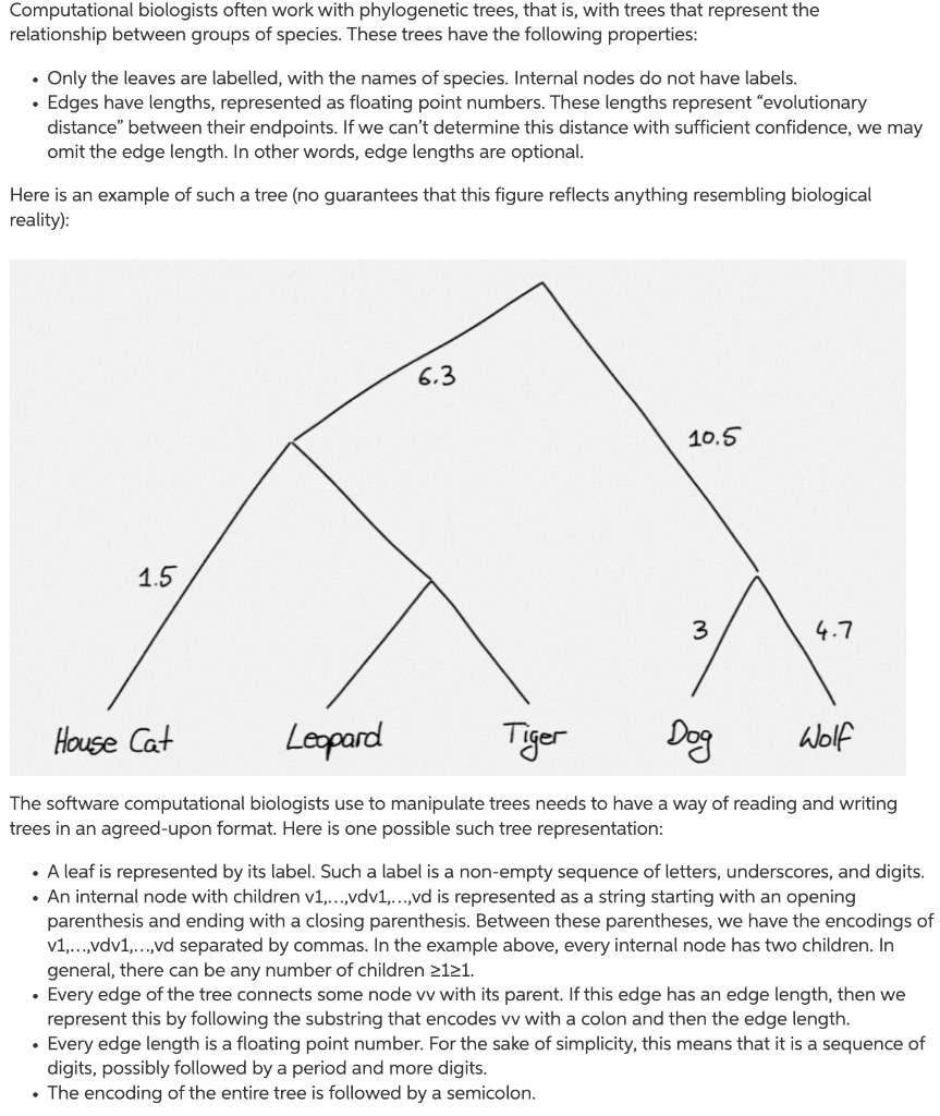 Solved Computational biologists often work with phylogenetic | Chegg.com