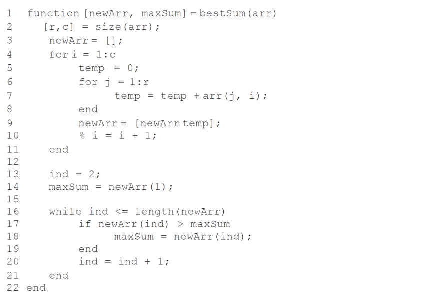 Solved = 0; No Сл 8 1 function (newArr, maxSum] = best Sum | Chegg.com