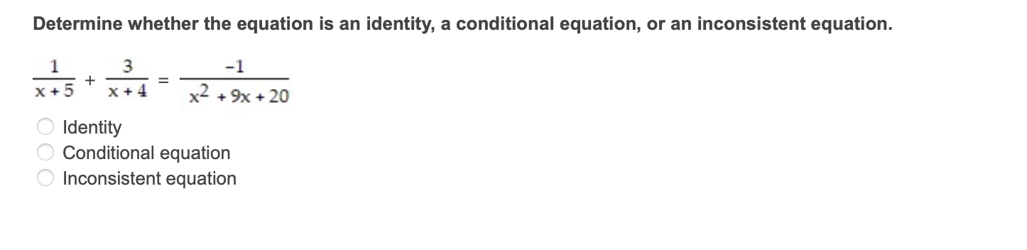Solved Determine whether the equation is an identity, a | Chegg.com