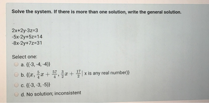Solved Solve the system. If there is more than one solution, | Chegg.com