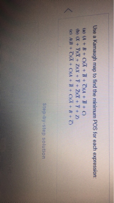 Solved Use a Karnaugh map to find the minimum POS for each | Chegg.com