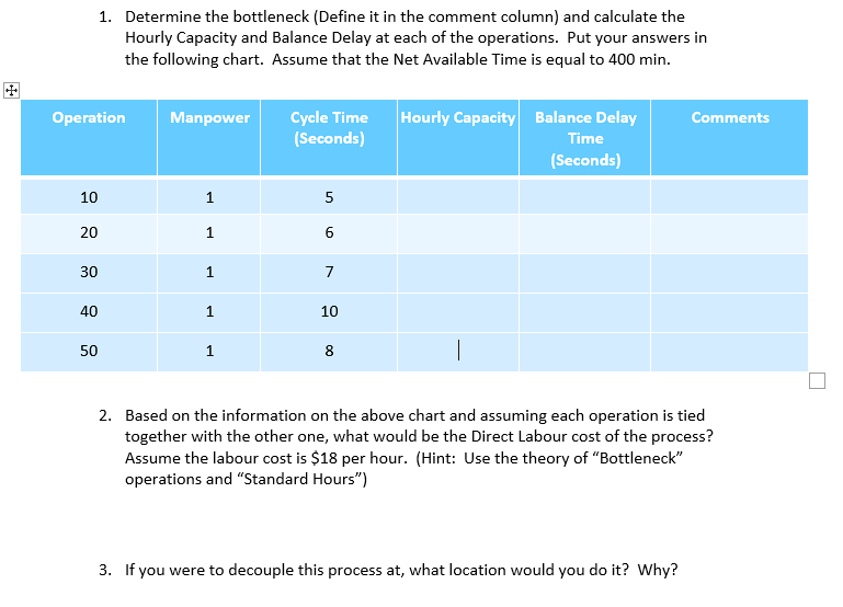 Solved 1. Determine the bottleneck (Define it in the comment | Chegg.com