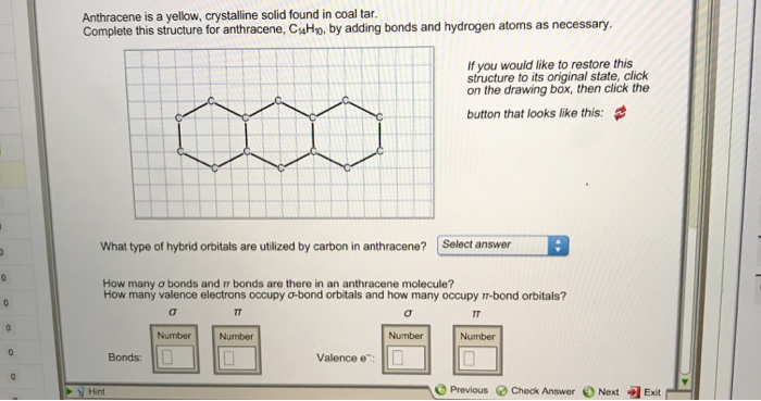 Solved Anthracene is a yellow, crystalline solid found in | Chegg.com