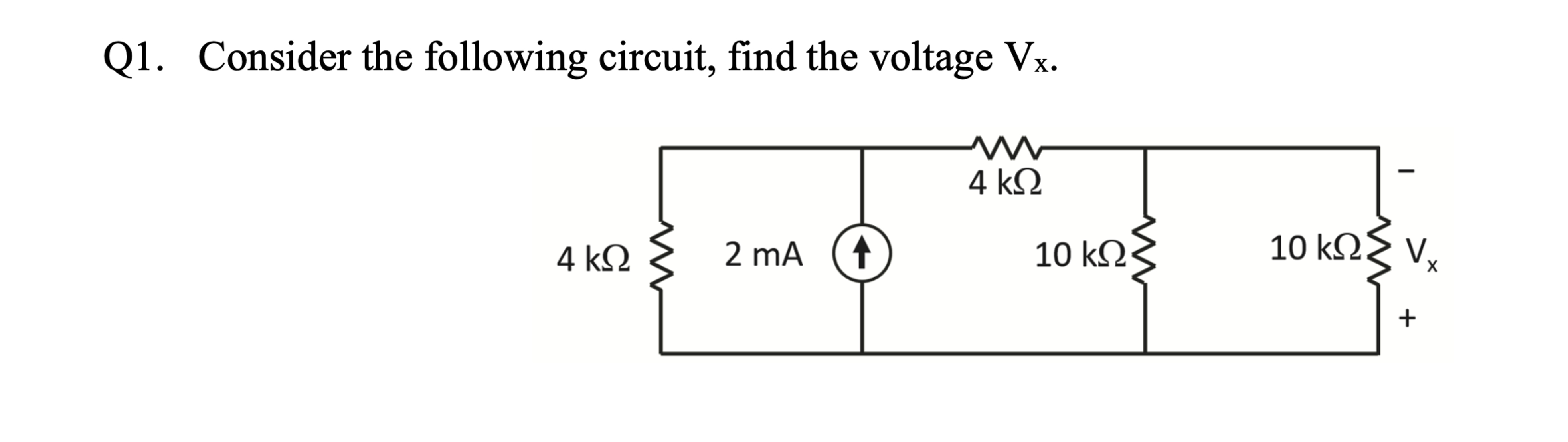 Solved Q1. ﻿Consider the following circuit, find the voltage | Chegg.com