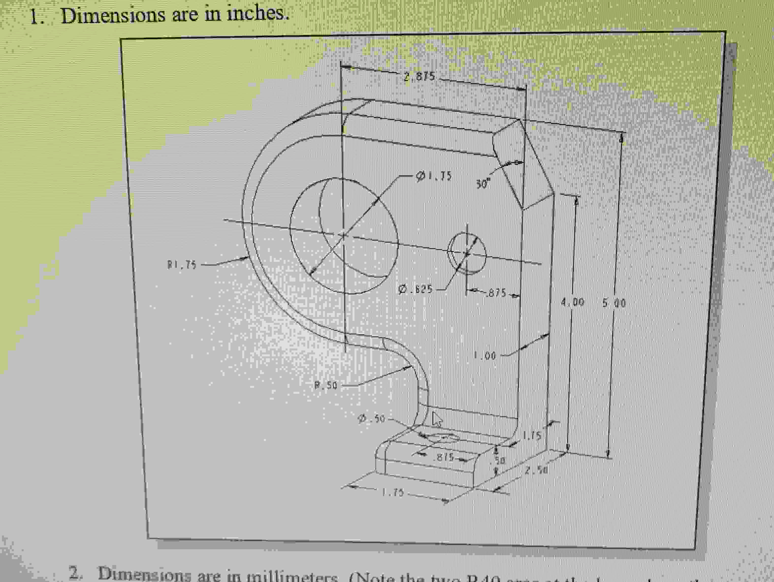 Solved Draw the 3D model in Autocad. Dimensions are in | Chegg.com
