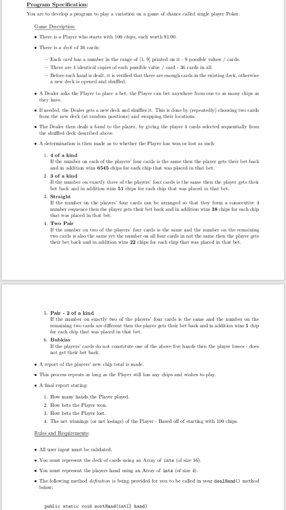 Solved Program Specification: You are to develop a program | Chegg.com