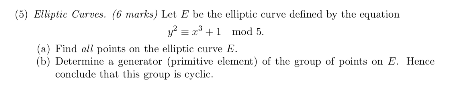 (6) Elliptic Curve Diffie-Hellman Key Exchange. (3 | Chegg.com