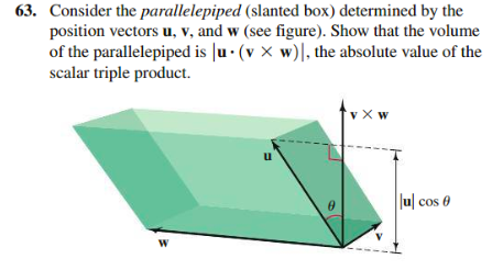 Solved 63. Consider the parallelepiped (slanted box) | Chegg.com