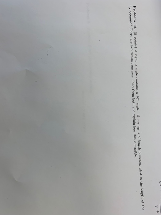 Solved Problem 12. (5 points) A right triangle contains a | Chegg.com Solved Problem 12. (5 points) A right triangle contains a | Chegg.com