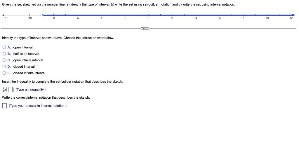 Solved Identify the type of interval shown above. Choose the | Chegg.com