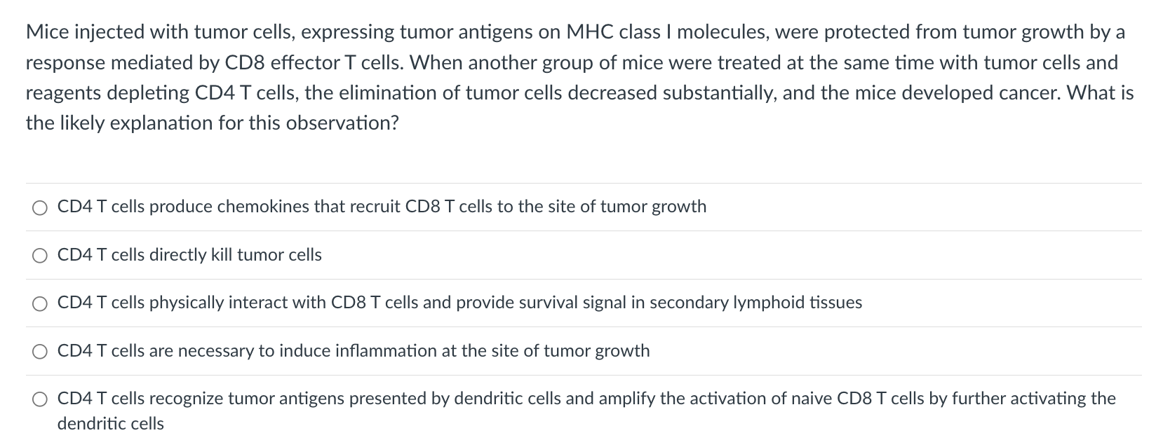 Solved Mice injected with tumor cells, expressing tumor | Chegg.com