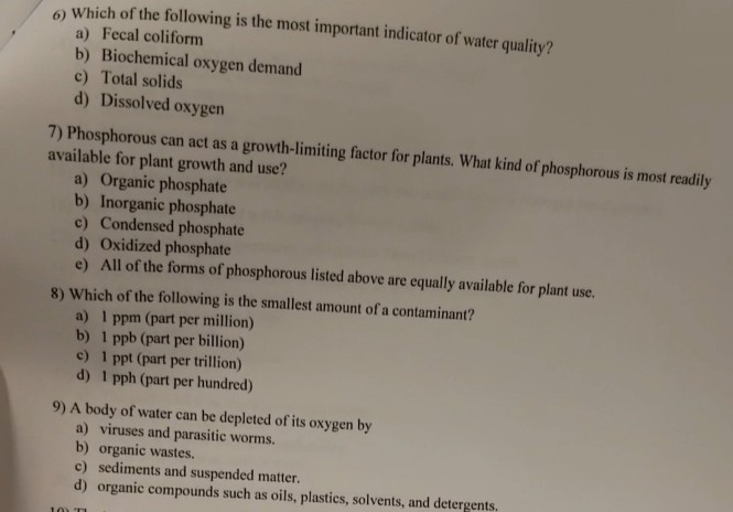 Solved 6) Which of the following is the most important | Chegg.com
