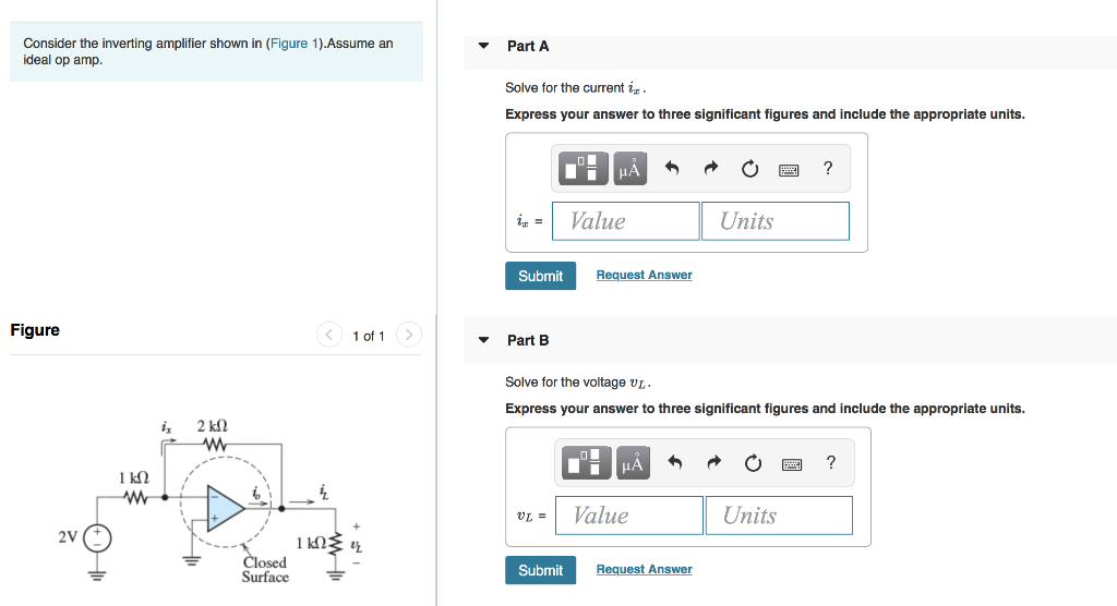 Solved Consider the inverting amplifier shown in (Figure | Chegg.com