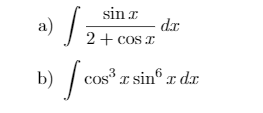 Solved a) sinc dr 2 + COST 12* I cost b) cosc sincd. | Chegg.com