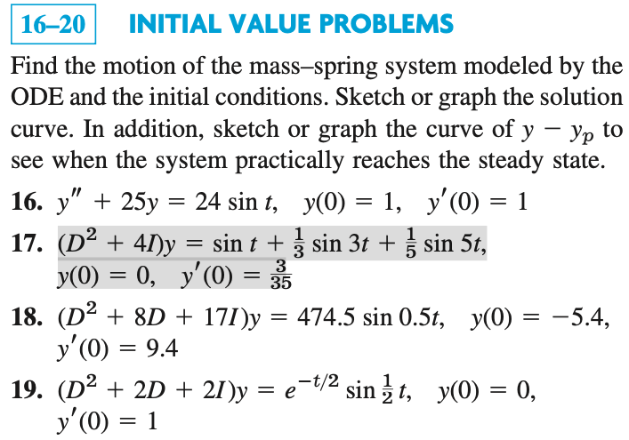 Solved Please work out number 17 . Answer should be y=(1/3) | Chegg.com