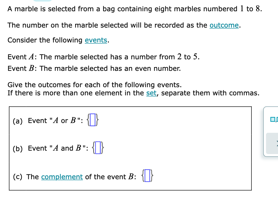 Solved A marble is selected from a bag containing eight | Chegg.com