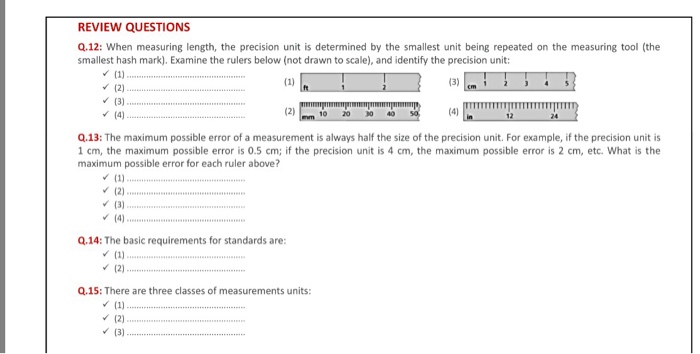 Solved REVIEW QUESTIONS Q.12: When measuring length, the | Chegg.com