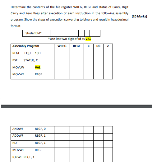 Solved (20 Marks) Determine the contents of the file | Chegg.com