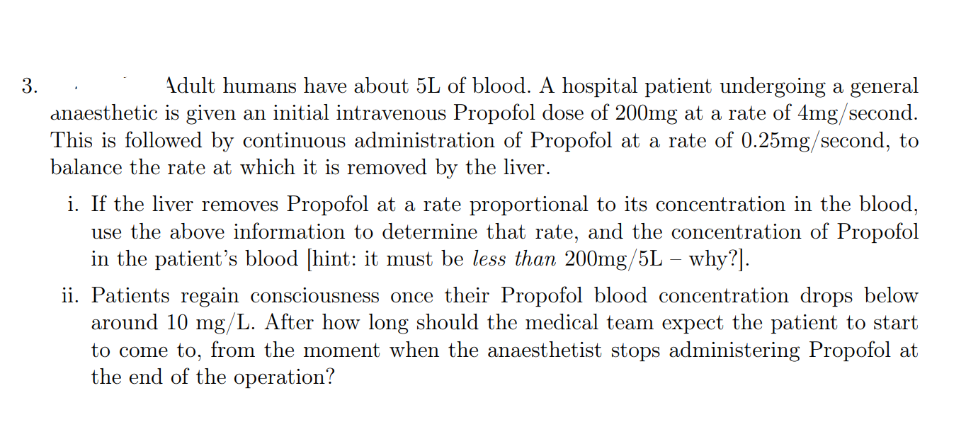 Adult humans have about 5L of blood. A hospital | Chegg.com