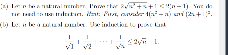 Solved a) Let n be a natural number. Prove that | Chegg.com