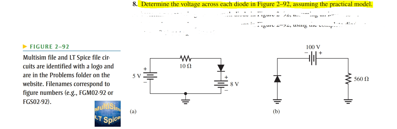 Solved 8. Determine the voltage across each diode in Figure | Chegg.com