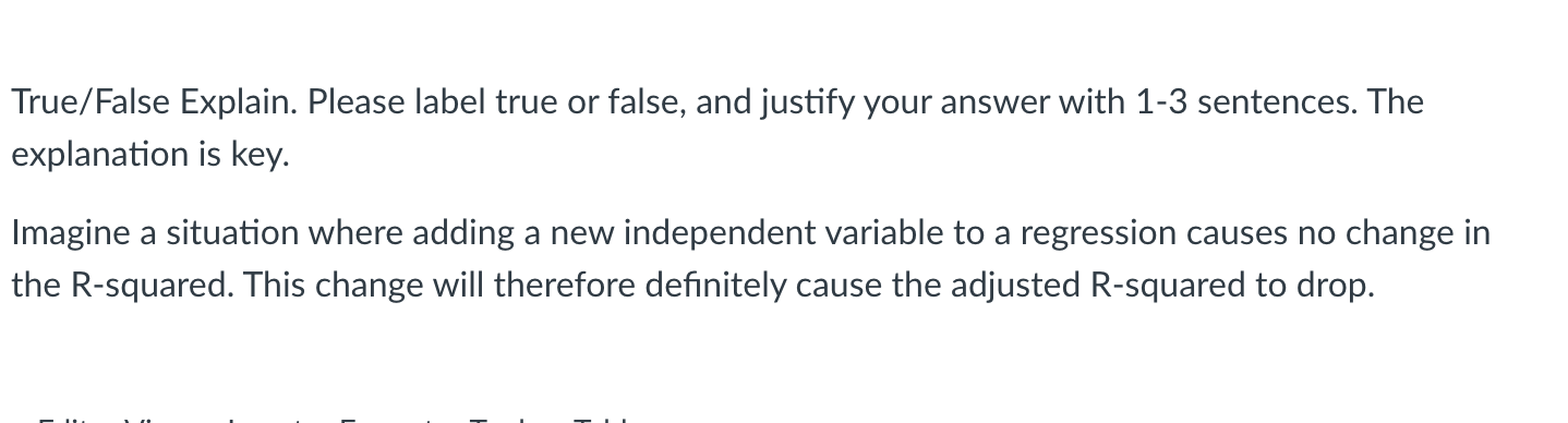 Solved True/False Explain. Please label true or false, and | Chegg.com