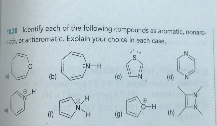 Solved Identify each of the following compounds as aromatic, | Chegg.com