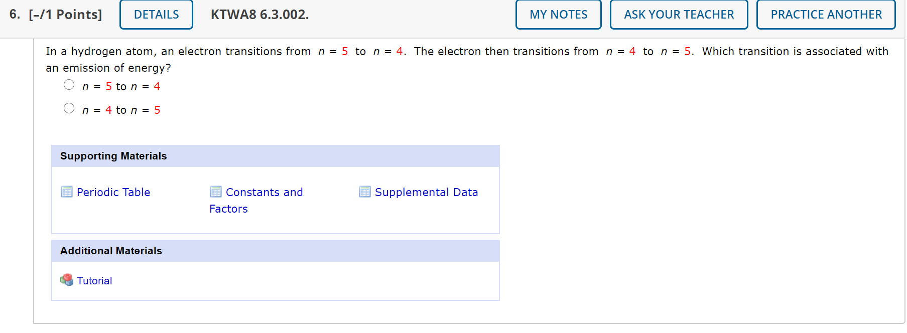 Solved 5. [-/1 Points] DETAILS OSATOMSCHEMWA1 3.1.WA.024. MY | Chegg.com