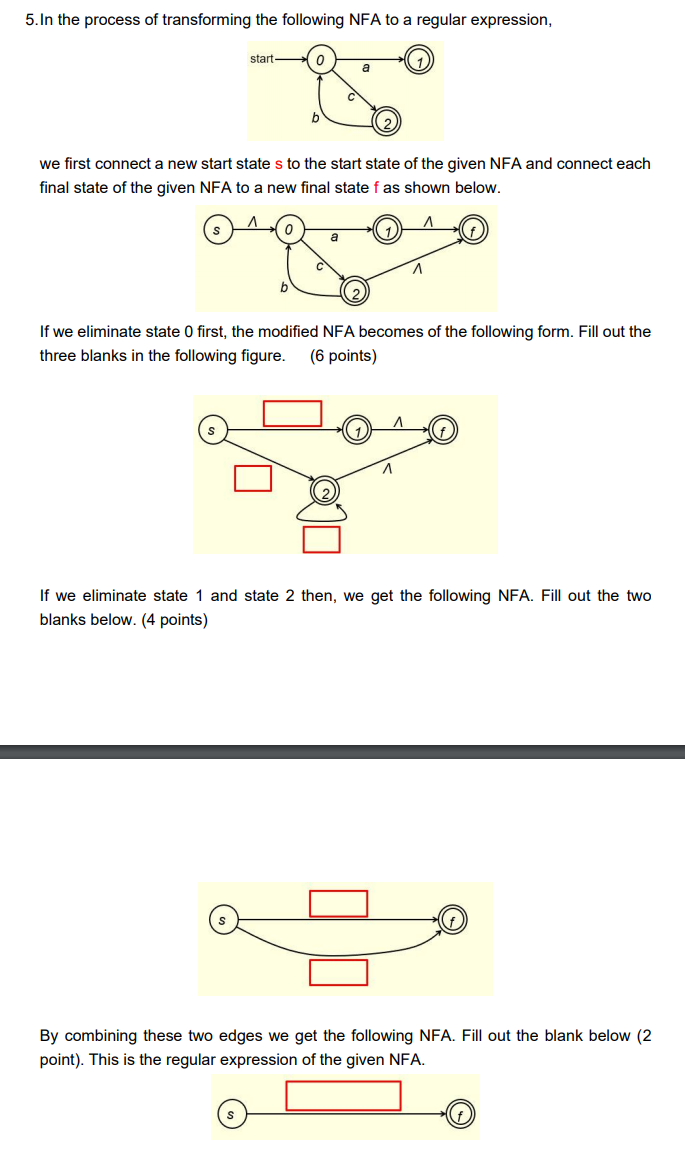 Solved 5. In the process of transforming the following NFA | Chegg.com