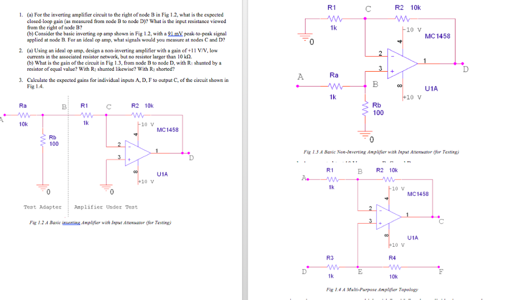 Solved R1 R2 10k . (a) For the inverting amplifier circuit | Chegg.com