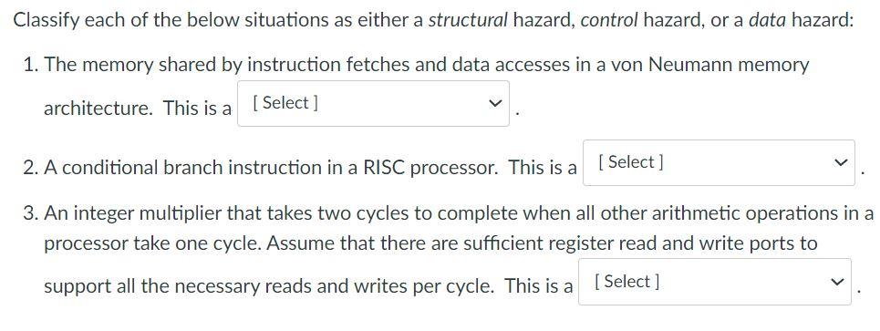 Solved Classify each of the below situations as either a | Chegg.com