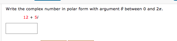 Solved Write the complex number in polar form with argument | Chegg.com