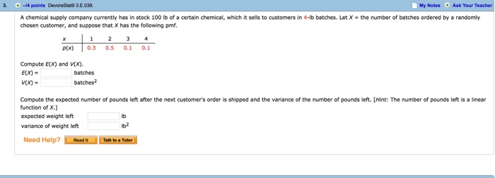 Solved 3 14 Points Devorestat9 3e 039 My Notes Ask Your