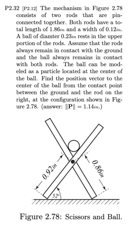 Solved P2.32 [P2.12] ﻿The mechanism in Figure 2.78consists | Chegg.com