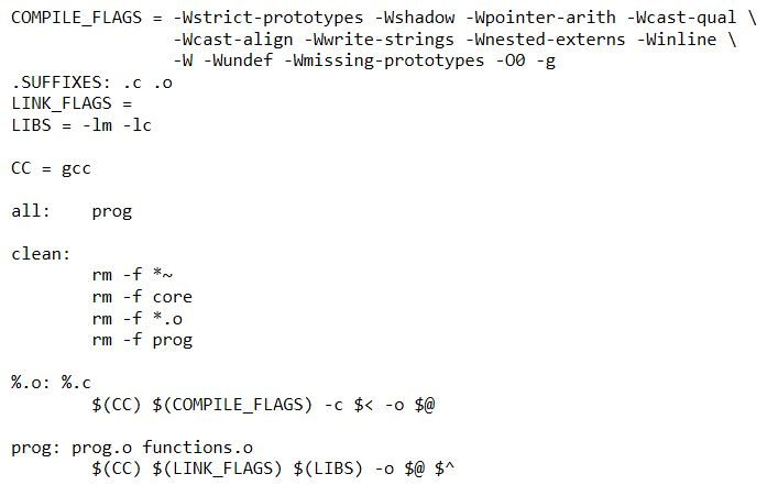 COMPILE_FLAGS-Wstrict-prototypes -Wshadow | Chegg.com