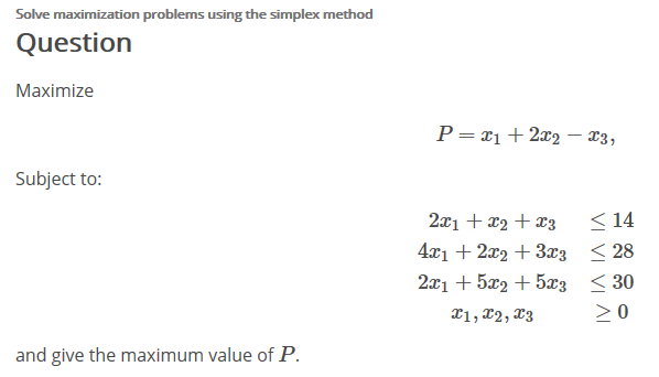 Solved Solve Maximization Problems Using The Simplex Method 3566