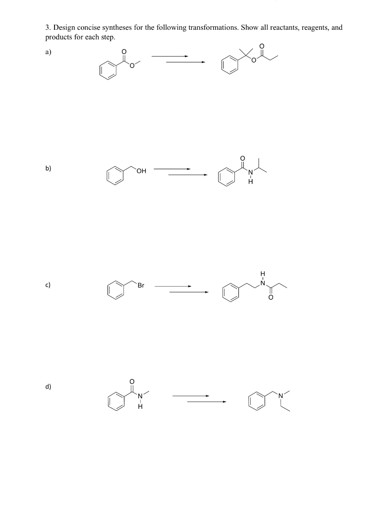 Solved 3. Design concise syntheses for the following | Chegg.com
