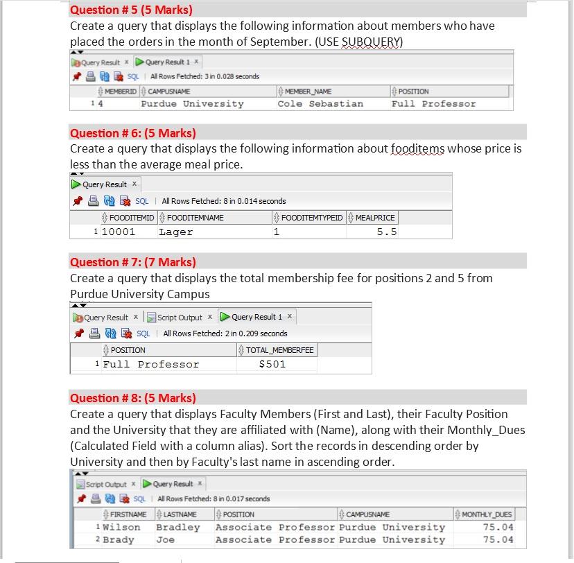 Solved Open the script file Assignment3.sql to create the | Chegg.com