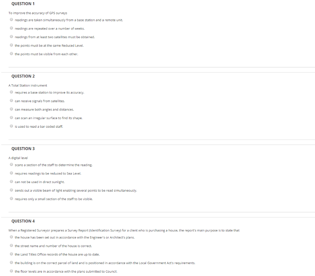 Solved QUESTION To improve the accuracy of GPS surveys | Chegg.com
