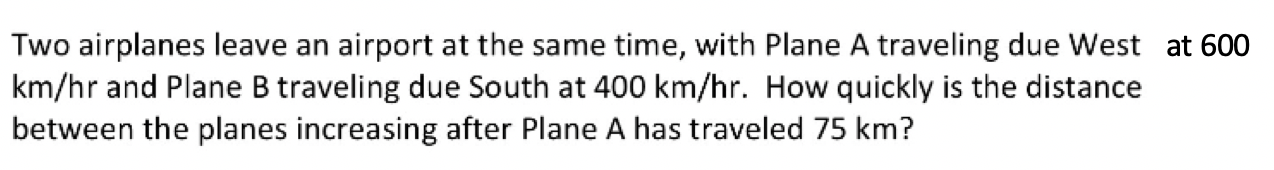 Solved Two airplanes leave an airport at the same time, with | Chegg.com
