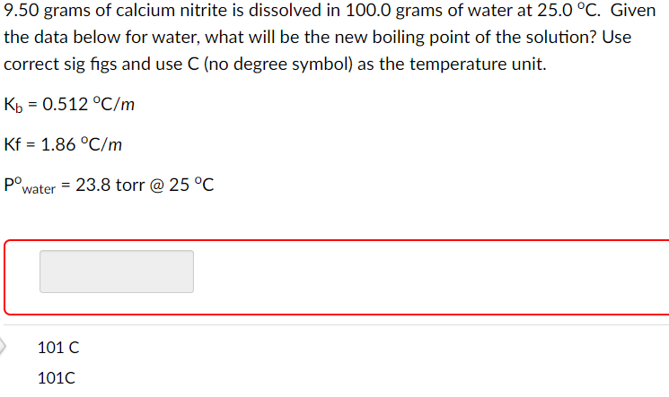 Solved 9.50 grams of calcium nitrite is dissolved in 100.0 | Chegg.com