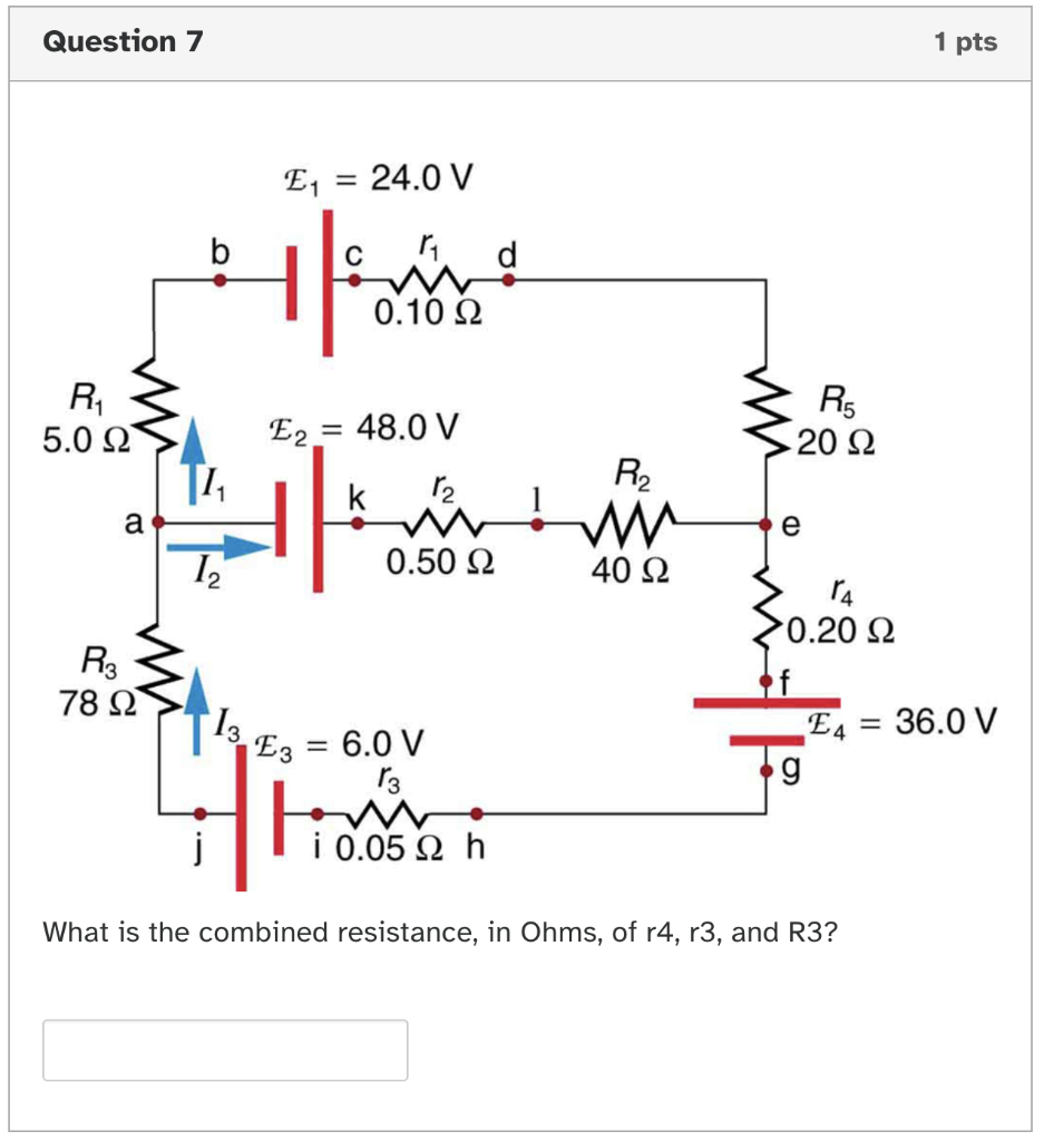 Solved What is the combined resistance, in Ohms, of r4, r3, | Chegg.com