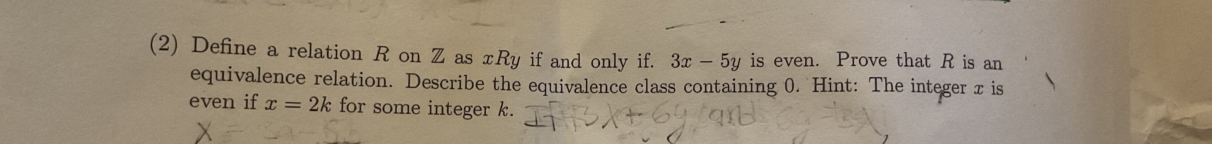 (2) ﻿Define a relation R on Z as xRy if ﻿and only | Chegg.com
