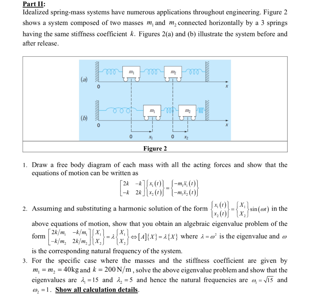 Solved Part II: Idealized spring-mass systems have numerous | Chegg.com