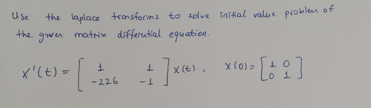 Solved Use the laplace tronsforms to solve initial value | Chegg.com