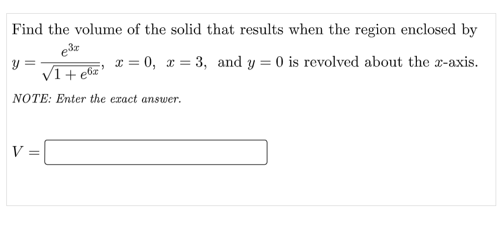 Solved 1.) Find the volume of the solid that results when | Chegg.com