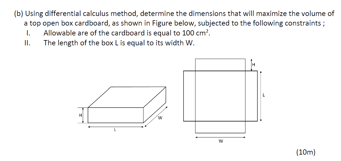 Solved (b) Using differential calculus method, determine the | Chegg.com