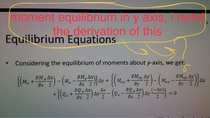 Solved moment equilibrium in y axis, i need Equilibrium | Chegg.com