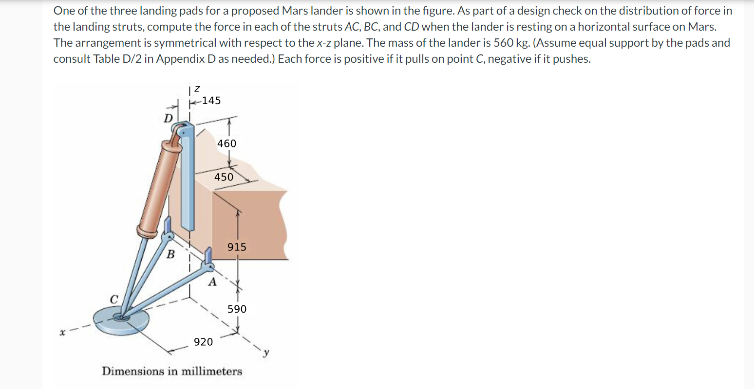 Solved One of the three landing pads for a proposed Mars | Chegg.com