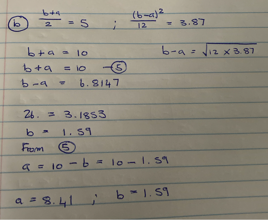 Solved The p.d.f. for a uniform distribution defined in the | Chegg.com